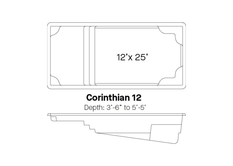 Corinthian 12 12x25 ⋆ Blue Hawaiian Pools of Michigan